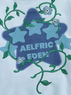 AELFRIC EDEN Beaded Floral Eden Star Pullover Hoodie - Blue