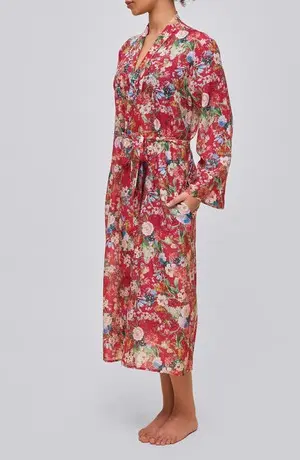 PAPINELLE Holly Floral Cotton Voile Maxi Robe