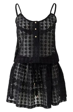 Melissa Odabash Bailey Sheer Cover-up Sundress - Black