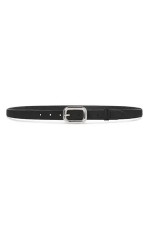 FRAME Rounded Buckle Suede Belt - Black
