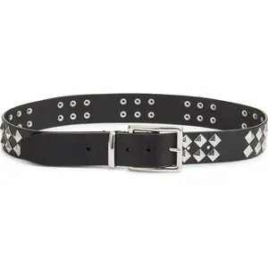 FRAME The Studded Leather Belt - Black