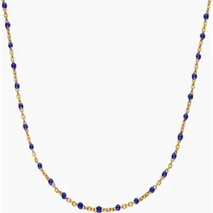 OAK & LUNA Soltale Enamel Chain Necklace Royal Blue