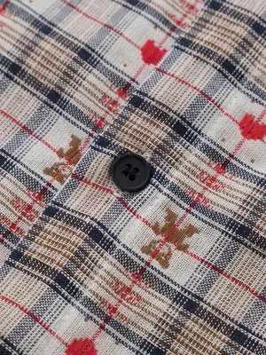AELFRIC EDEN Plaid Shirt With Crochet Heart Pocket