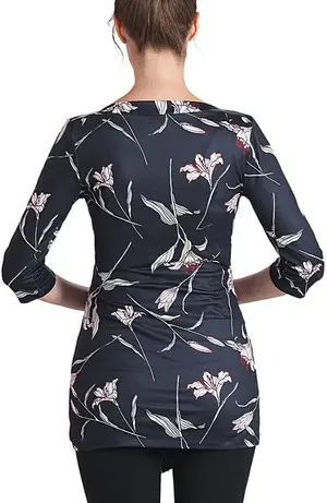 KIMI + KAI Aaira Boat Neck Maternity Top - Navy