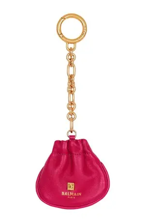 Balmain Pulse Leather Key Ring - Pink