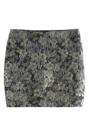 NEXT Metallic Floral Jacquard Mini Skirt