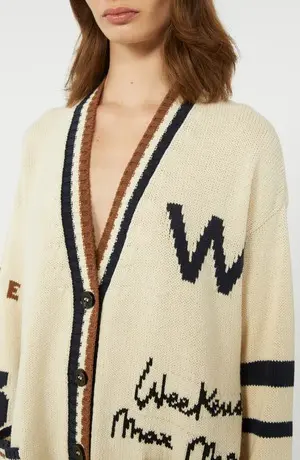 Max Mara Blasone Oversize Jacquard Cardigan - Black