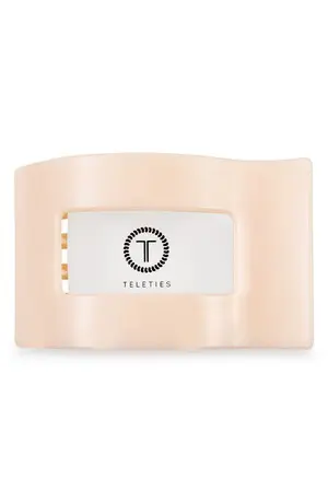 TELETIES Flat Rectangle Hair Clip - Almond Beige