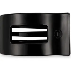 TELETIES Medium Flat Rectangle Hair Clip Jet Black