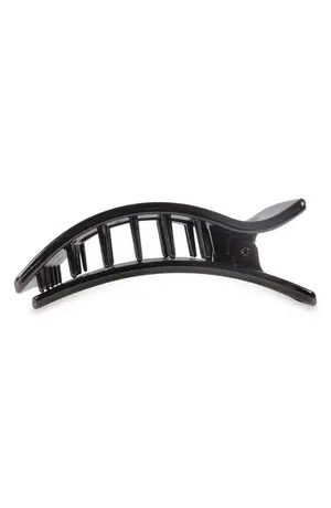 TELETIES Flat Rectangle Hair Clip - Jet Black