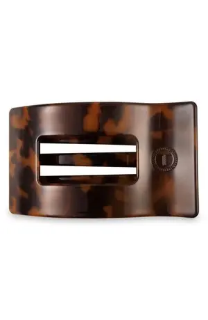 TELETIES Flat Rectangle Hair Clip - Tortoise