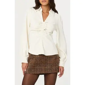 Astr The Label Simran Ruched Front Shirt