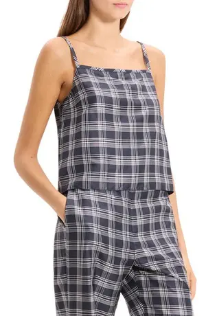 Theory Plaid Silk Camisole