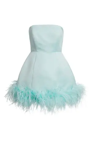 DELFI COLLECTIVE Ivy Feather-trim Strapless Mini Dress