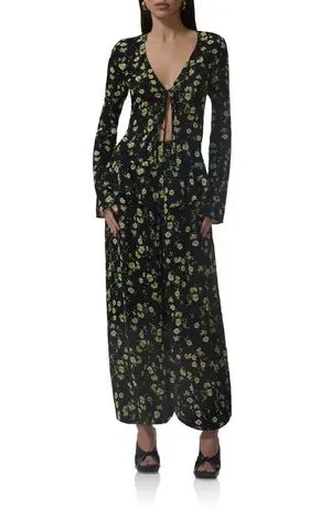 AFRM Graciela Floral Ankle Wide Leg Pants