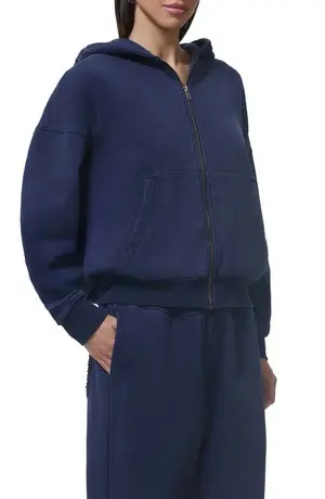 AFRM Oren Cotton Zip Hoodie - Black Iris