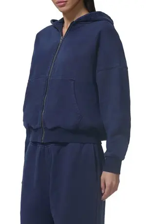 AFRM Oren Cotton Zip Hoodie - Black Iris