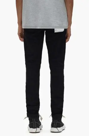 PURPLE BRAND Rip & Repair Knee Slim Jeans - Black