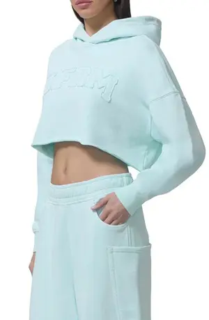 AFRM Darius Crop Cotton Hoodie - Icy Morn