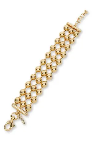 Lele Sadoughi Diana Triple Row Bracelet - Gold