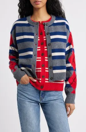 Damson Madder Striped Cardigans For Women