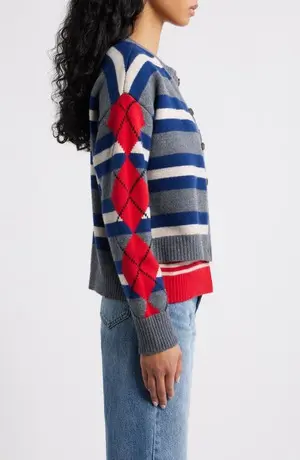 DAMSON MADDER Didi Faux Layered Merino Wool Cardigan
