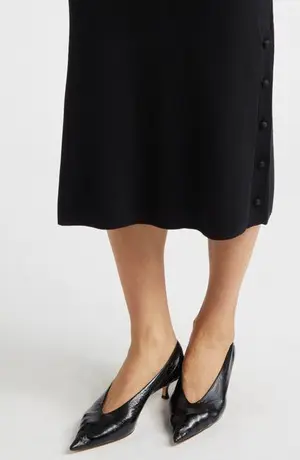 JIL SANDER Merino Wool Knit Midi Skirt