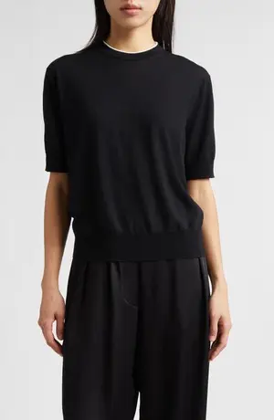 JIL SANDER Piped Merino Wool Sweater