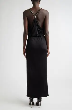 Versace Gathered Liquid Jersey Gown