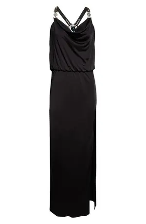 Versace Gathered Liquid Jersey Gown