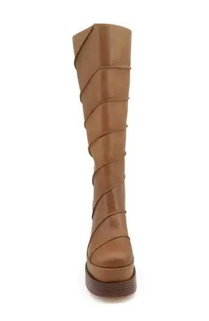 ZIGI Albania Platform Knee High Boots - Light Tan