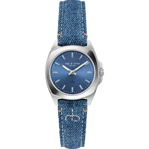 Rag & Bone Bleeker Denim Strap Watch - Blue