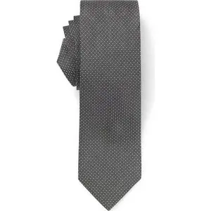 BOSS Textured Silk Necktie - Dark Grey