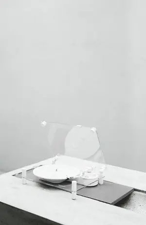 TRANSPARENT Glass Turntable - White