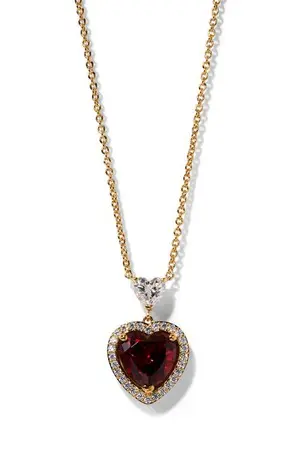 Nadri Le Bisou Halo Heart Pendant Necklace - Gold