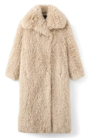 Mango Faux Fur Longline Coat
