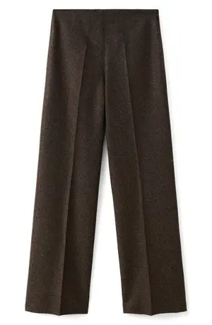 Mango Straight Leg Wool Blend Trousers