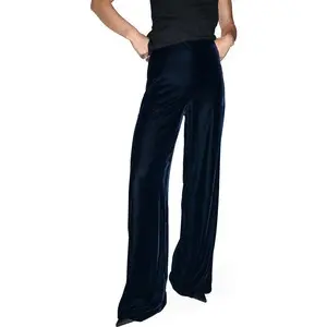 Mango Velvet Wide Leg Pants