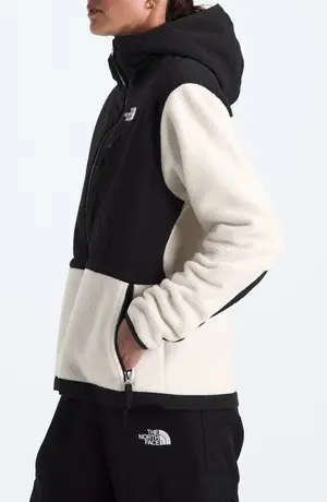 The North Face Denali Hooded Jacket - White Dune/tnf Black