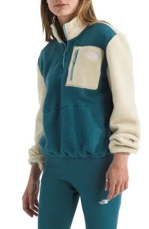 The North Face Yumiori Colorblock High Pile Fleece Pullover - Space/gravel/blue Eclipse