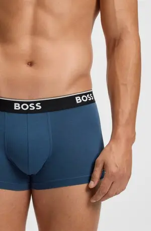 BOSS Assorted 3-pack Power Stretch Cotton Trunks - Blue Multi