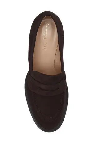 GIANVITO ROSSI Platform Loafer Pump - Moka