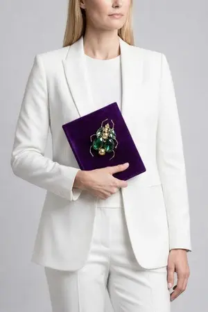 LARALLAN Tofe Velvet Book Clutch