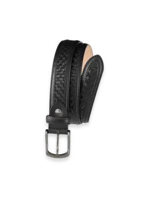 PAUL FREDRICK Everett Woven Belt - Black