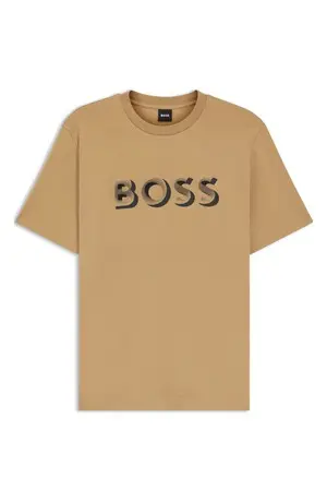 BOSS Thompson Cotton Logo Graphic T-shirt - Medium Beige