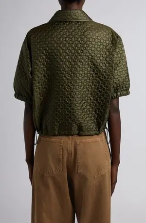 Moncler Flower Quilted Short Sleeve Jacket