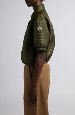 Moncler Flower Quilted Short Sleeve Jacket