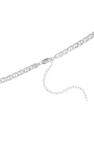 ATHRA LUXE Anchor Chain Choker Necklace - Silver