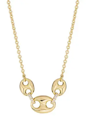 ATHRA LUXE Pavé Bold Mariner Chain Necklace - Gold