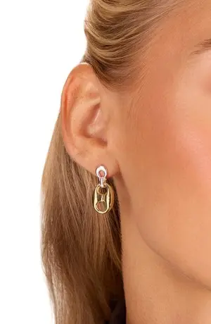ATHRA LUXE Horsebit Drop Earrings - Silver